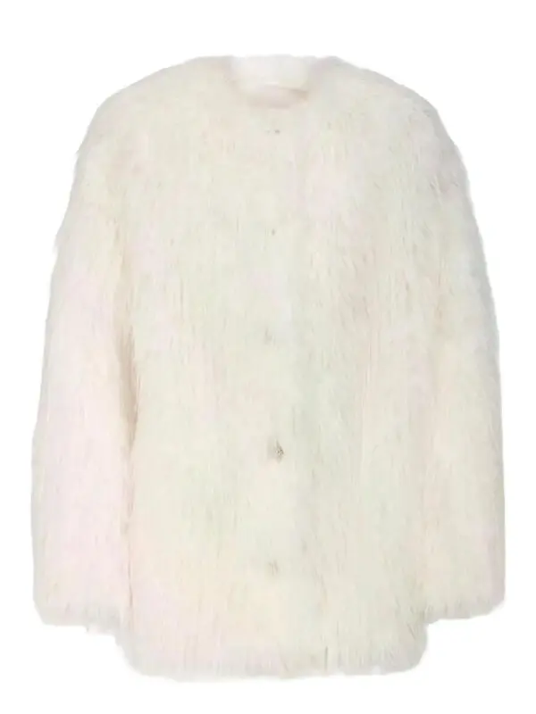 Loulou De Saison Faux-fur Collarless Coat - Neutrals