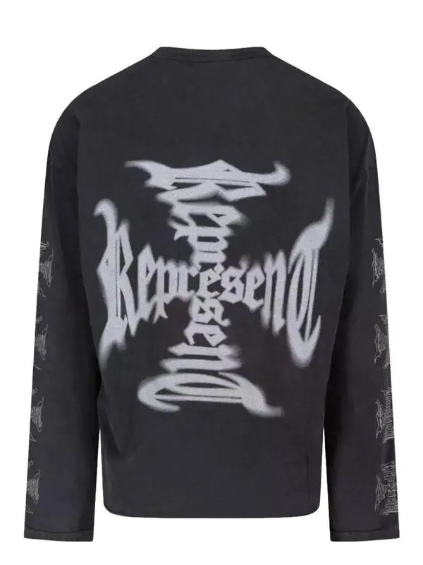 REPRESENT Mh Logo-print Long-sleeve T-shirt - Black