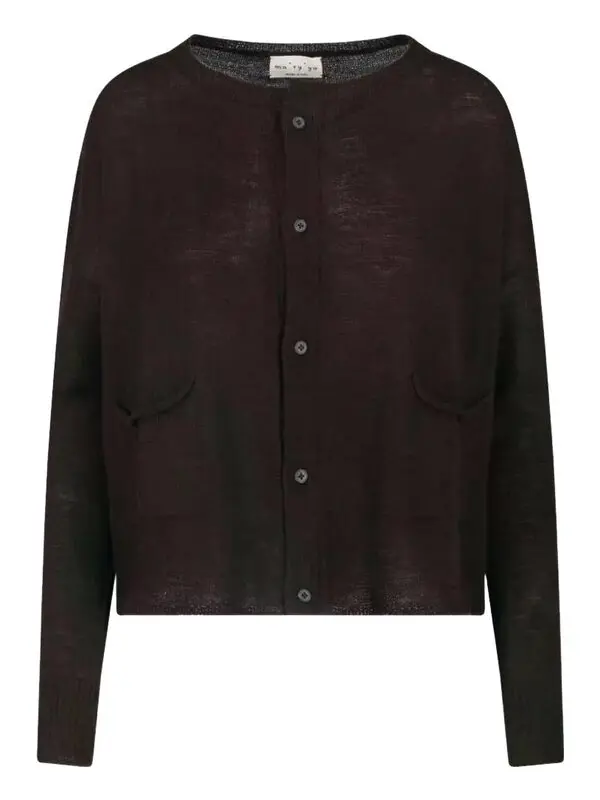 MA'RY'YA Button-fastening Virgin Wool Cardigan - Brown