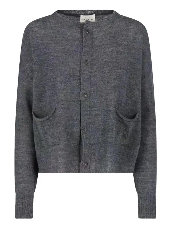 MA'RY'YA Button-up Patch-pocket Cardigan - Grey