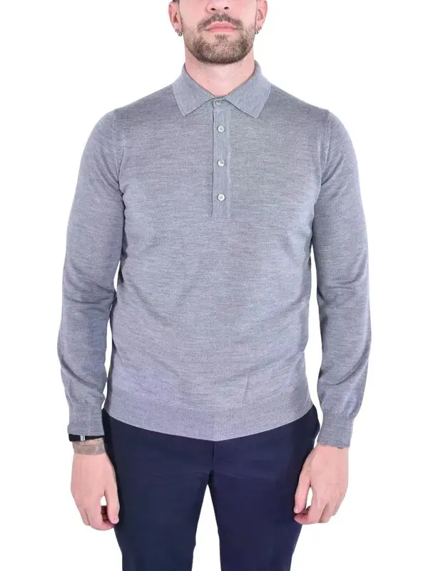 KANGRA Long-sleeve Polo Shirt - Grey