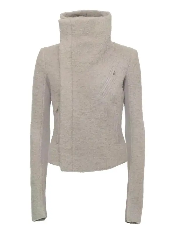Rick Owens High-neck Biker Jacket - Grey