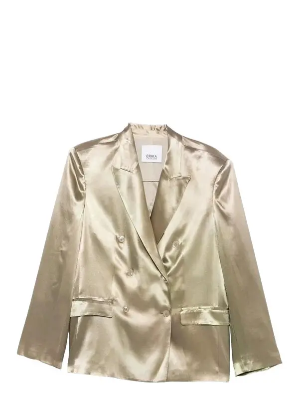 Erika Cavallini Double-breasted Satin Jacket - Neutrals
