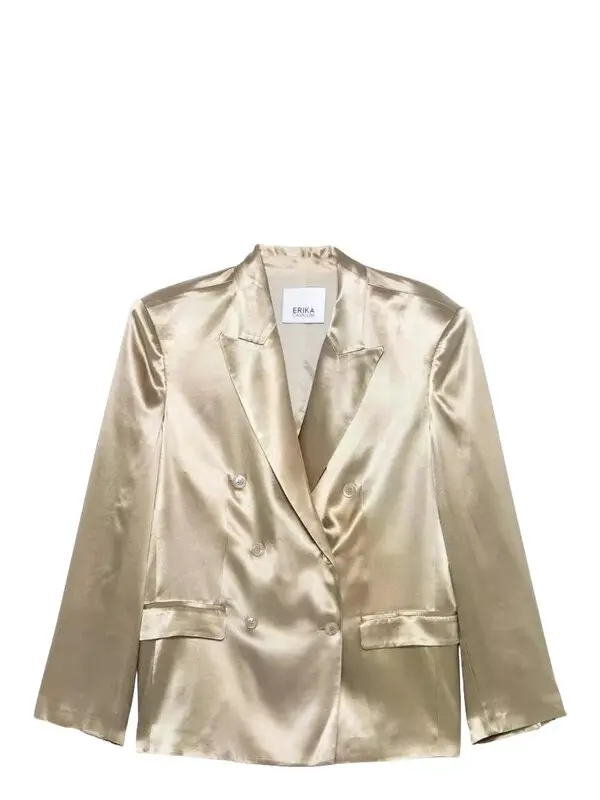 Erika Cavallini Double-breasted Satin Jacket - Neutrals