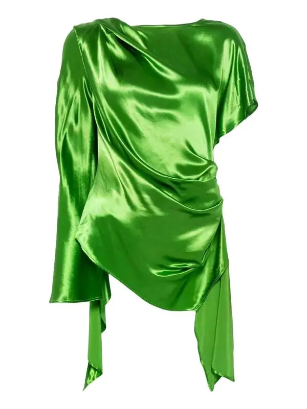 Erika Cavallini Draped Asymmetric Blouse - Green