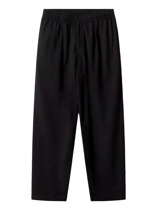 Maison Kitsuné Logo-embroidered Pleated Trousers - Black