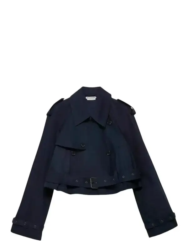 JW Anderson Belted Boxy-fit Cropped Parka Jacket - Blue