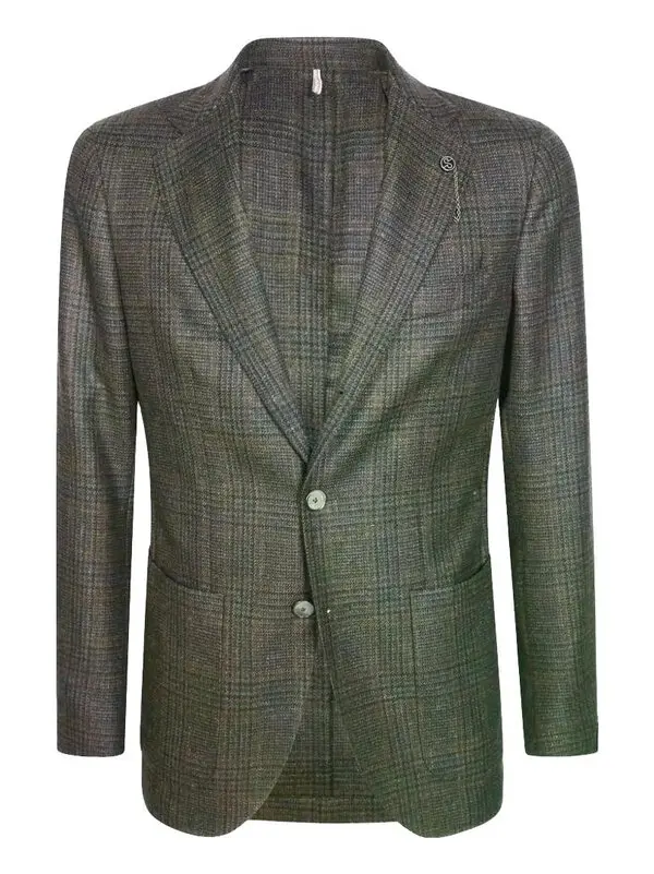 SANTANIELLO Prince Of Wales Check Blazer - Brown