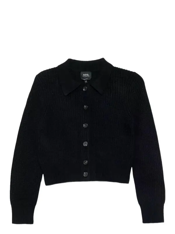 A.p.c. Jenn Ribbed-knit Cardigan - Blue
