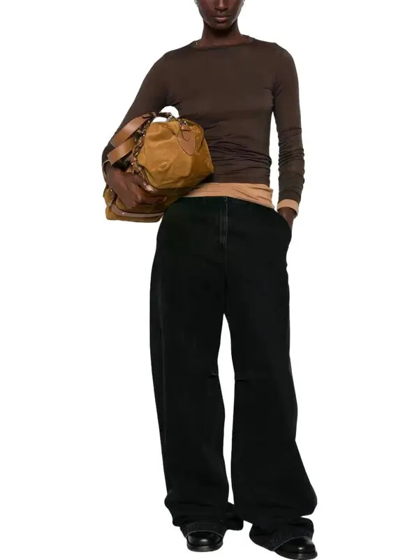 VELA SHOP Long-sleeve Crew-neck T-shirt - Brown