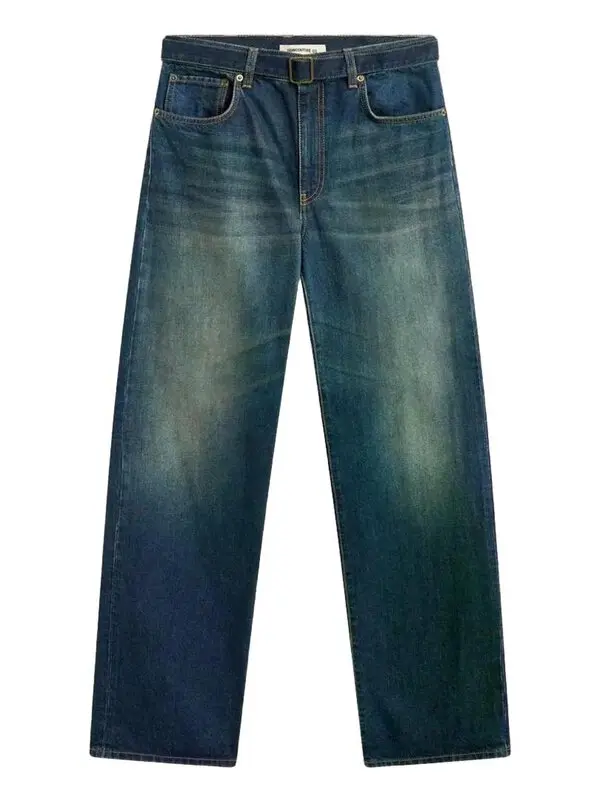 SEMICOUTURE Cynthia Belted Faded-effect Jeans - Blue