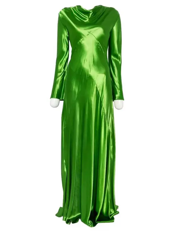 Erika Cavallini Open-back Draped Long Dress - Green