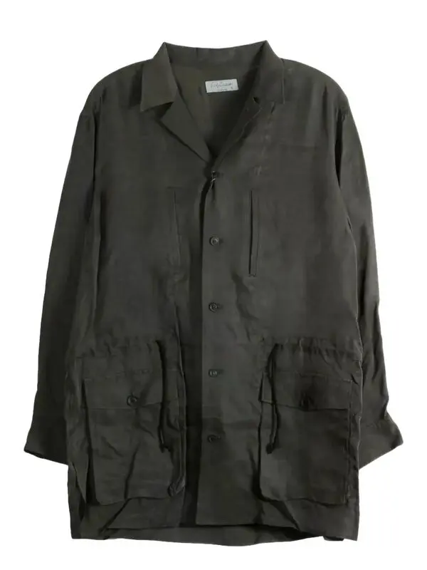 Yohji Yamamoto Drawstring-waist Long-sleeve Shirt - Green