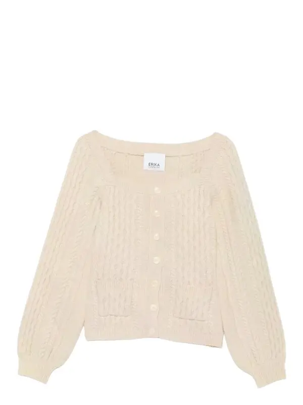 Erika Cavallini Cable-knit Square-neck Cardigan - Neutrals
