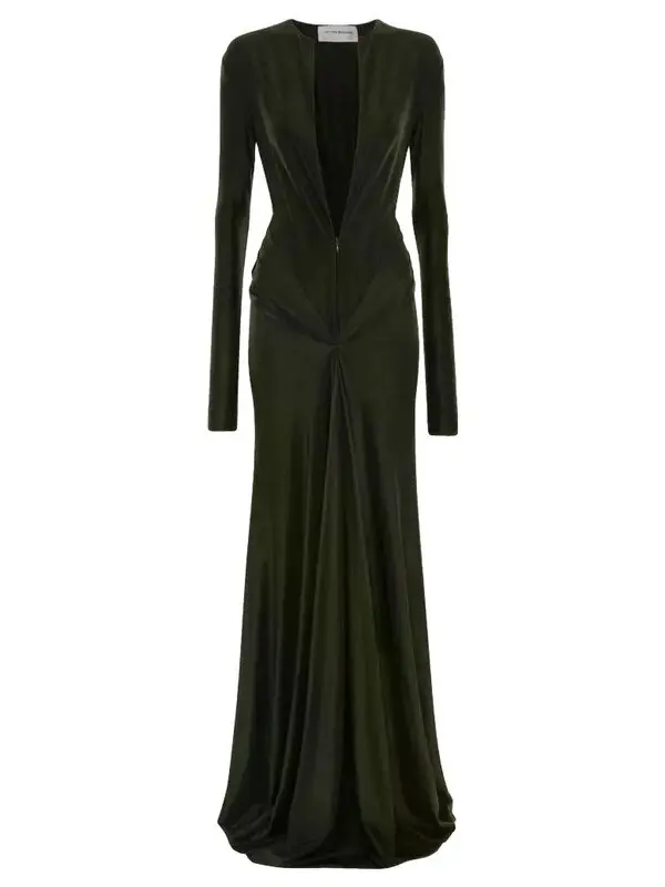 Victoria Beckham Aida Twisted Maxi Dress - Green