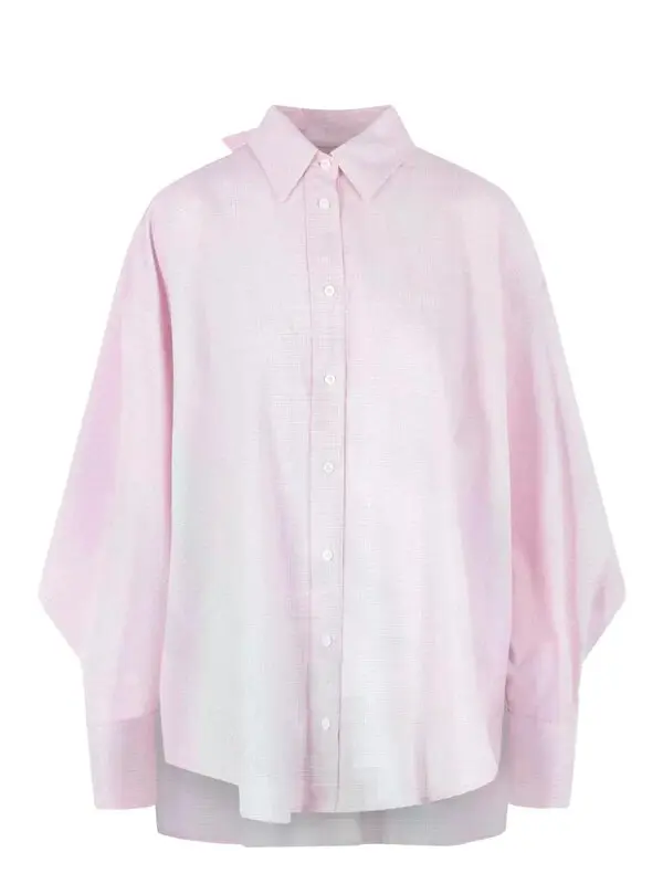 Attico Checked Draped Shirt - Pink