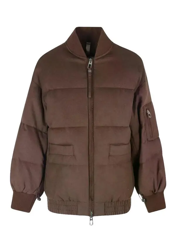 DUNO Lynda Padded Bomber Jacket - Brown