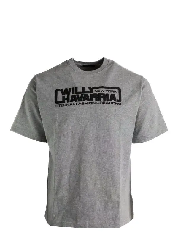 WILLY CHAVARRIA Logo-print Crew-neck T-shirt - Grey