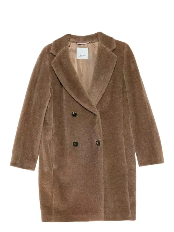 Max Mara Double-breasted Brushed Coat - Brown