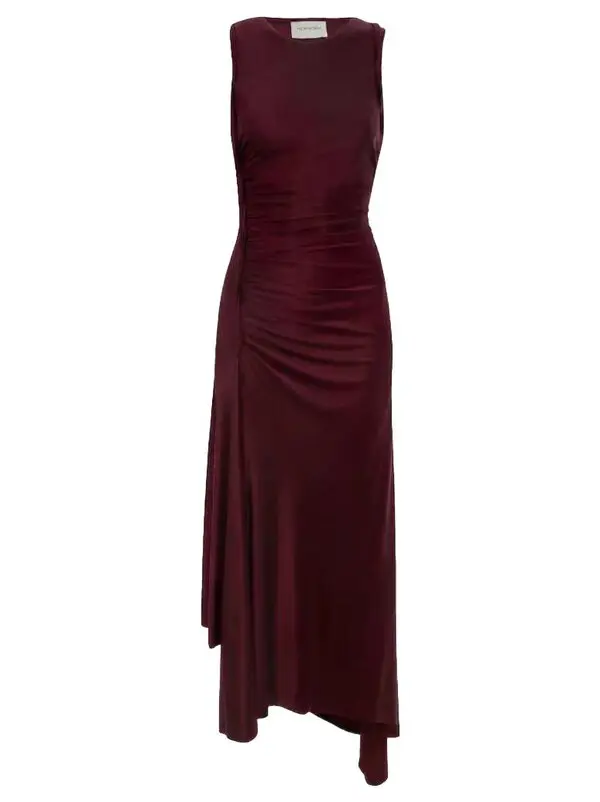 Victoria Beckham Sylvie Ruched Midi Dress - Red