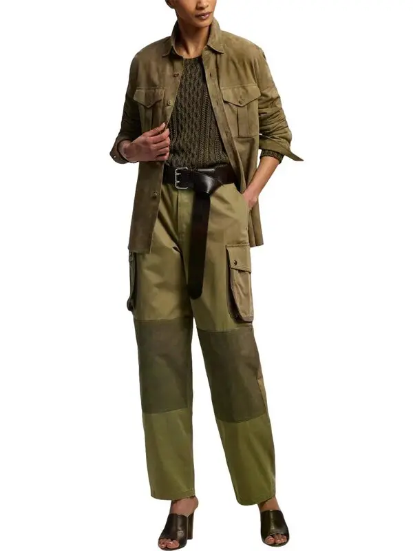 Ralph Lauren Button-up Suede Shirt - Green