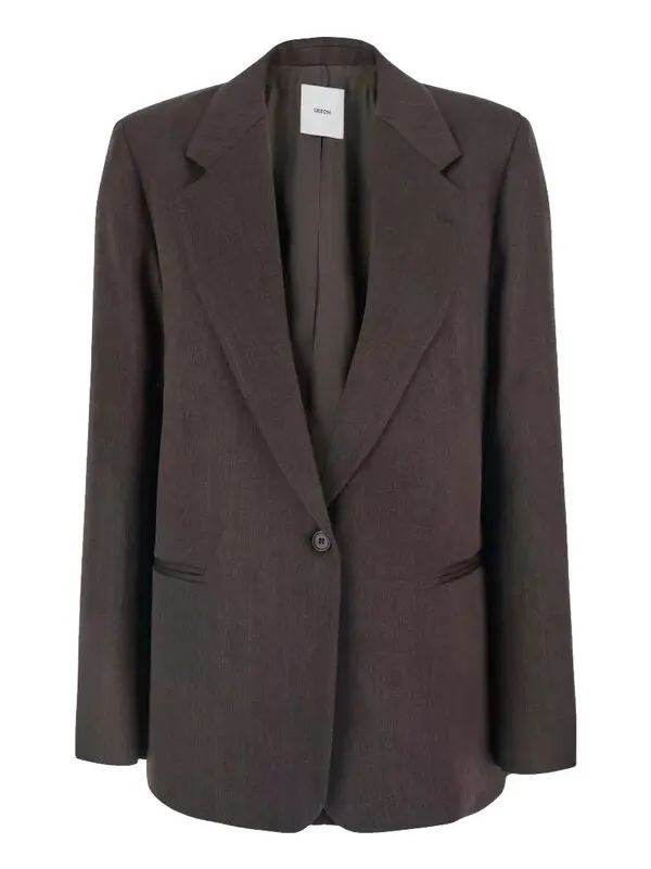GRIFONI Single-breasted Blazer - Brown