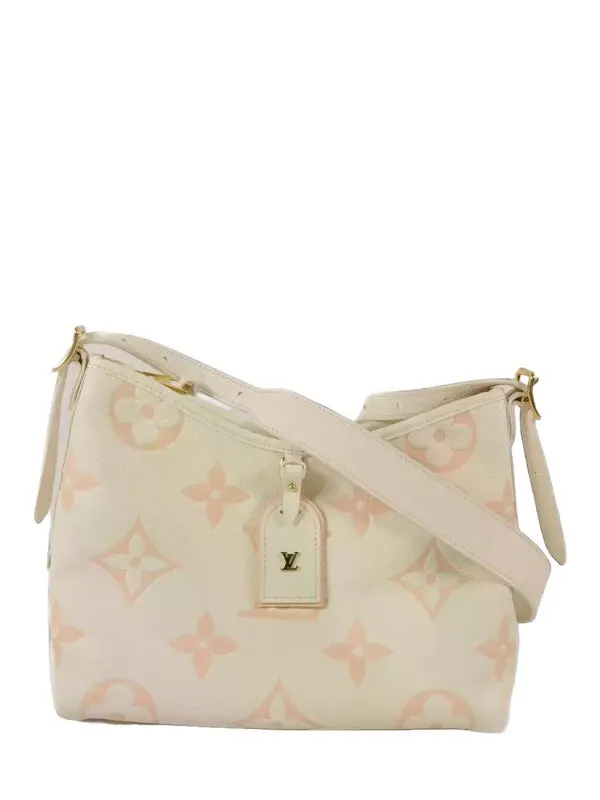 LOUIS VUITTON Pm Monogram Empreinte Carryall Shoulder Bag - White