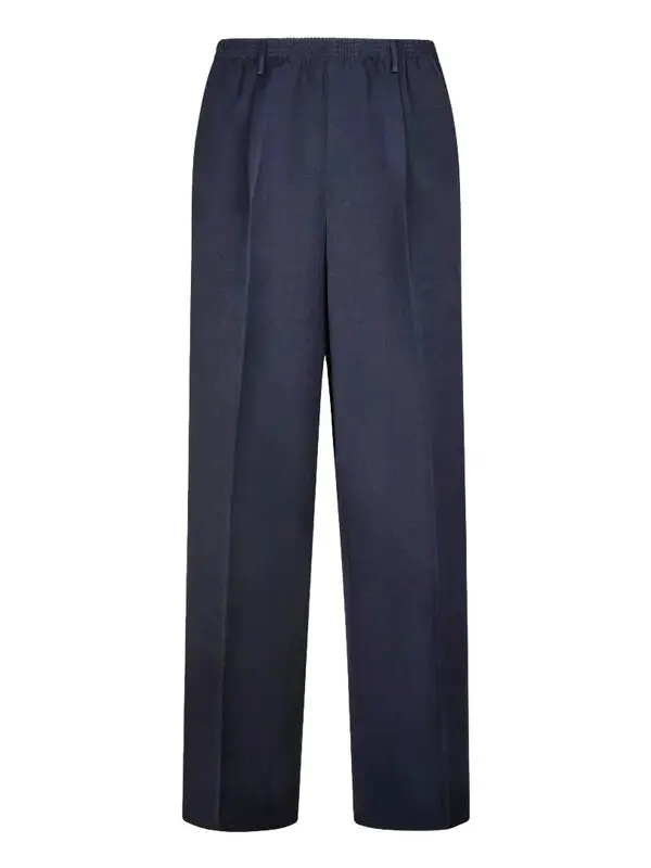 CELLAR DOOR Elasticated-waistband Pleated Trousers - Blue