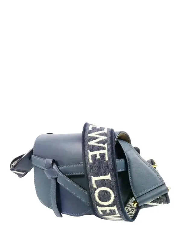 Loewe Mini Gate Leather Shoulder Bag - Blue