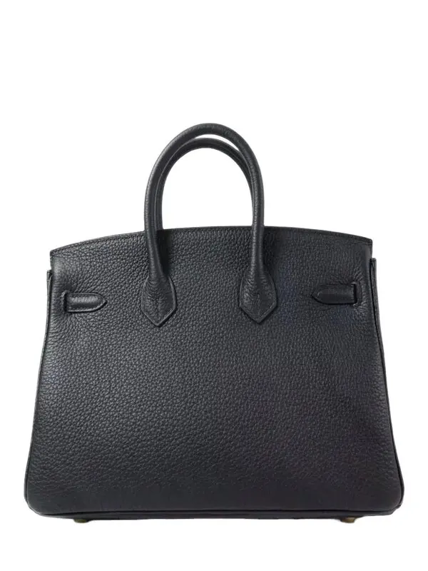 Hermès 25 Birkin Leather Tote Bag - Black