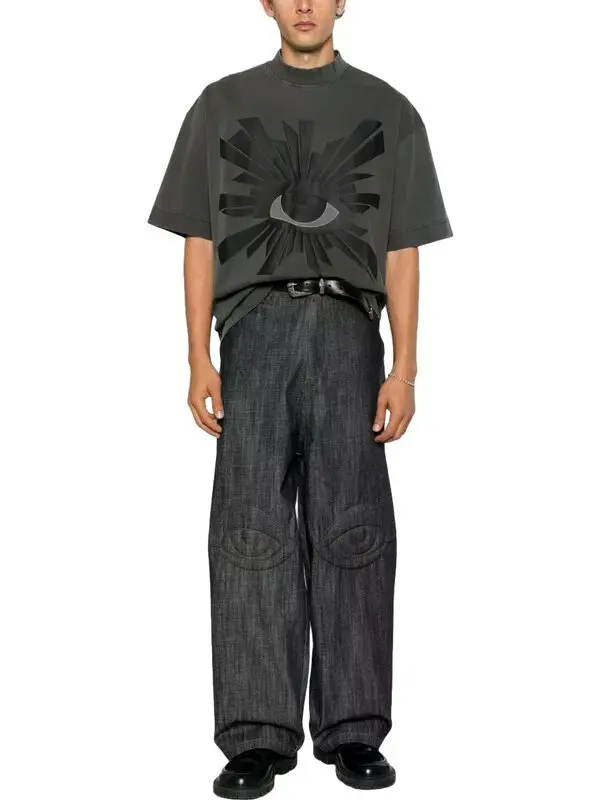 HOUSE OF ERRORS Graphic-print High-neck T-shirt - Grey