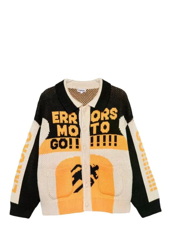 HOUSE OF ERRORS Logo-intarsia Knitted Cardigan - Black