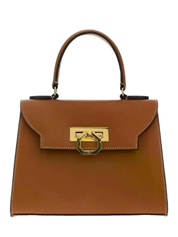 CARBOTTI Erika Leather Tote Bag - Brown