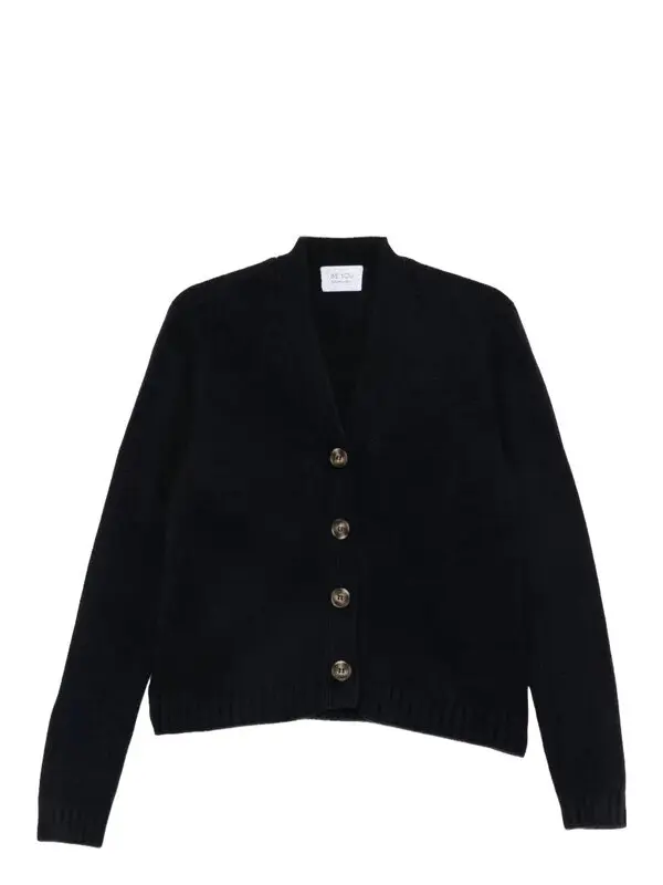 BEYOU V-neck Button-up Cardigan - Blue