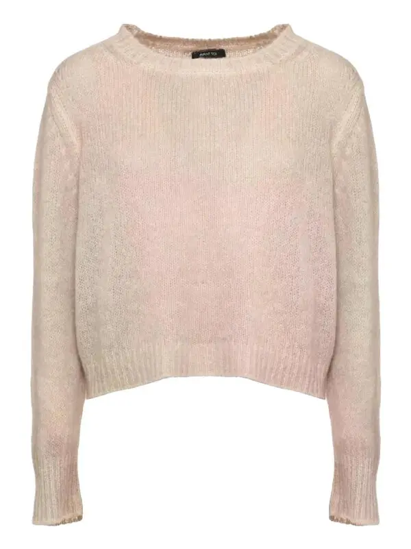 Avant Toi Fine-knit Ribbed-trim Sweatshirt - Neutrals