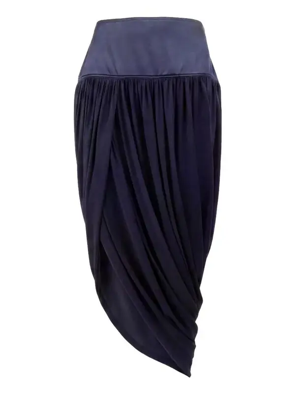 FERRAGAMO Gathered Midi Skirt - Blue