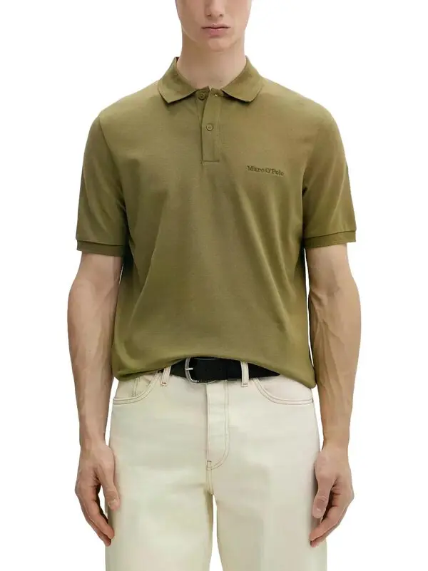Marc O'polo Logo-embroidered Piqué Polo Shirt - Green