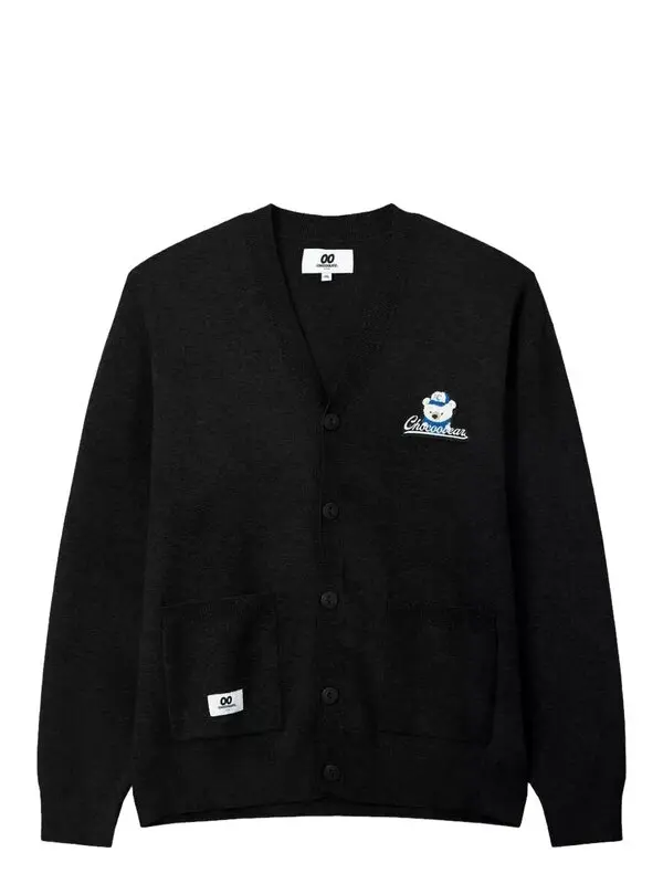 CHOCOOLATE Chocoobear Patch Cardigan - Black