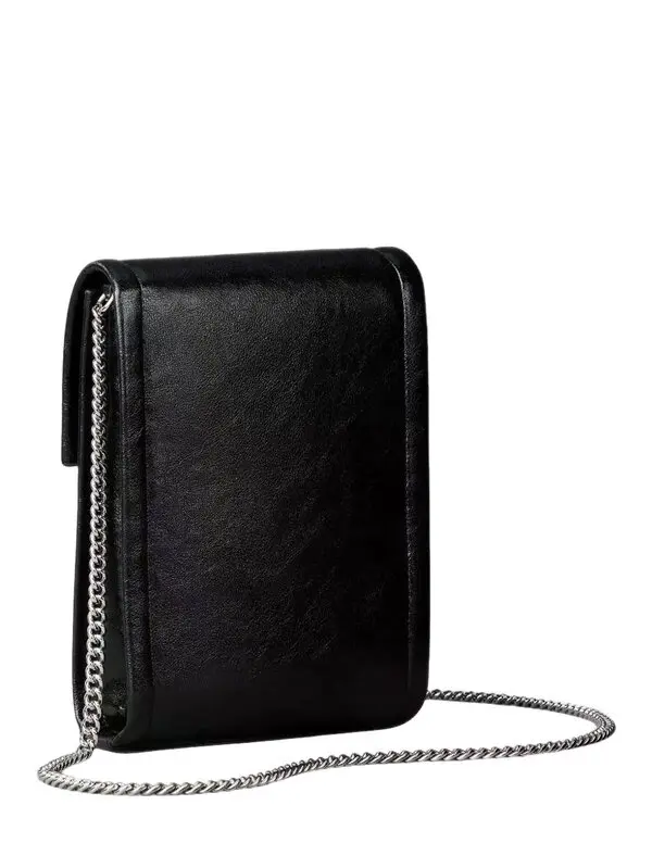 Calvin Klein Emblem-logo Chain-strap Mini Phone Bag - Black