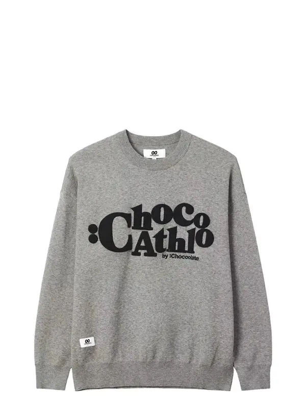 CHOCOOLATE Logo-print Drop-shoulder Sweatshirt - Grey