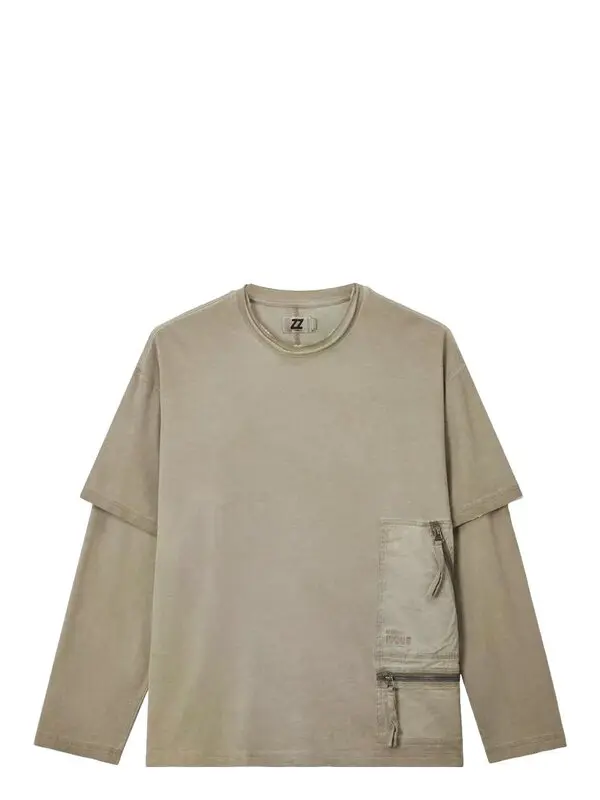 Izzue Layered Zip-pocket T-shirt - Neutrals