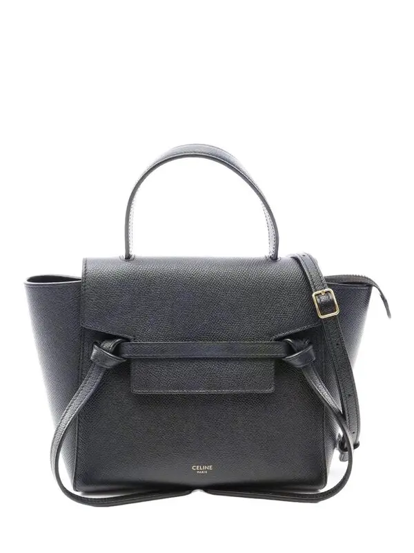 Celine 2015-2026 Nano Grained Calfskin Belt Bag Satchel - Black