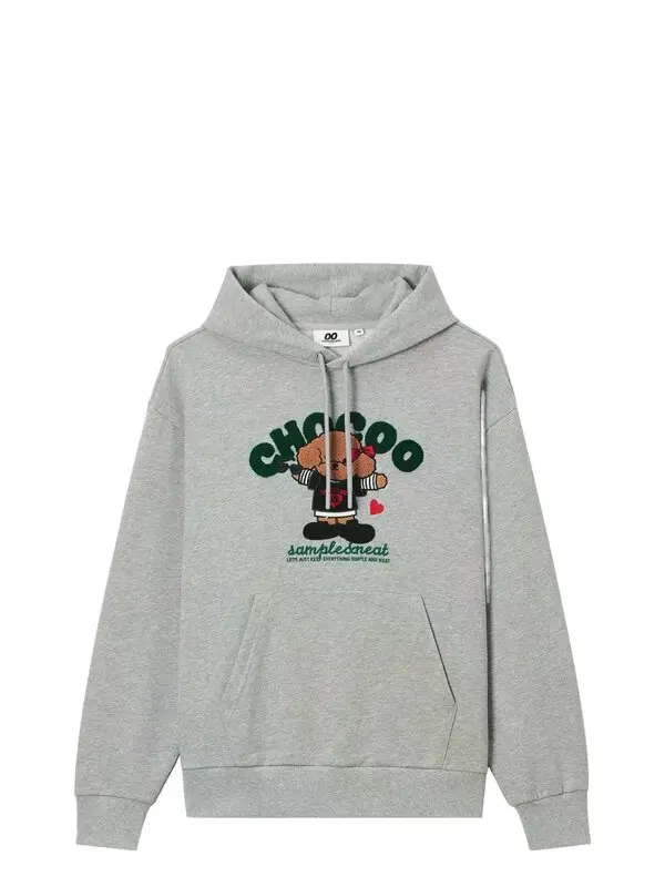 CHOCOOLATE Graphic-print Drawstring Hoodie - Grey