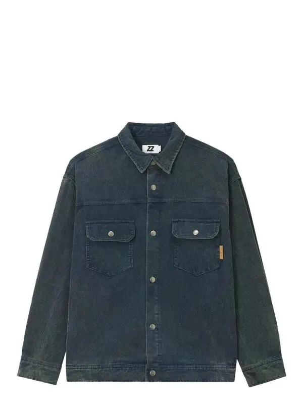 Izzue Corduroy-texture Patch-pocket Jacket - Blue