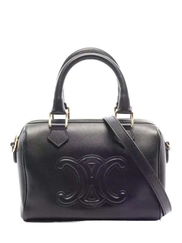 Celine 2020-2026 Smooth Calfskin Cuir Triomphe Satchel - Black