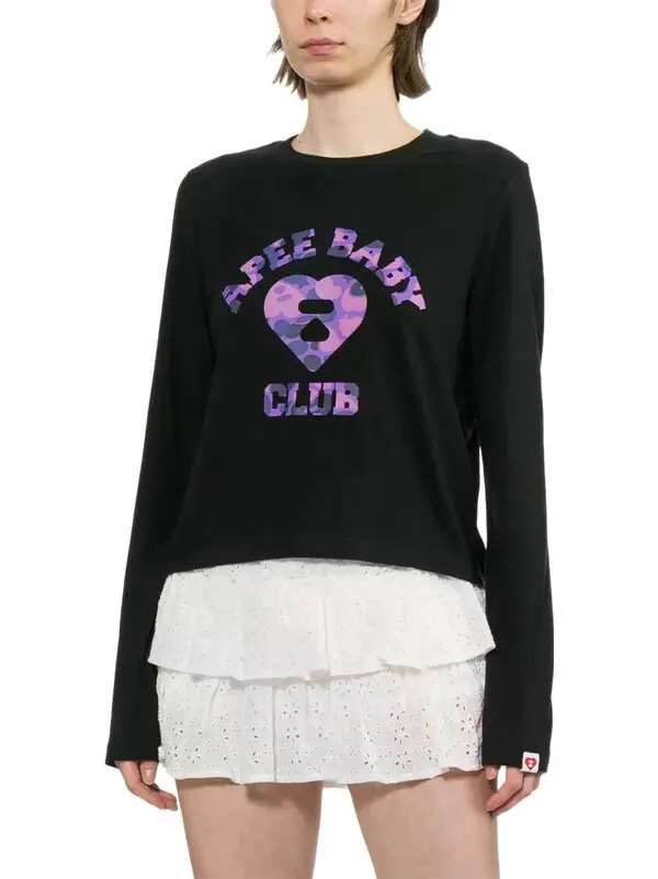 AAPE BY *A BATHING APE Camo-heart Logo T-shirt - Black