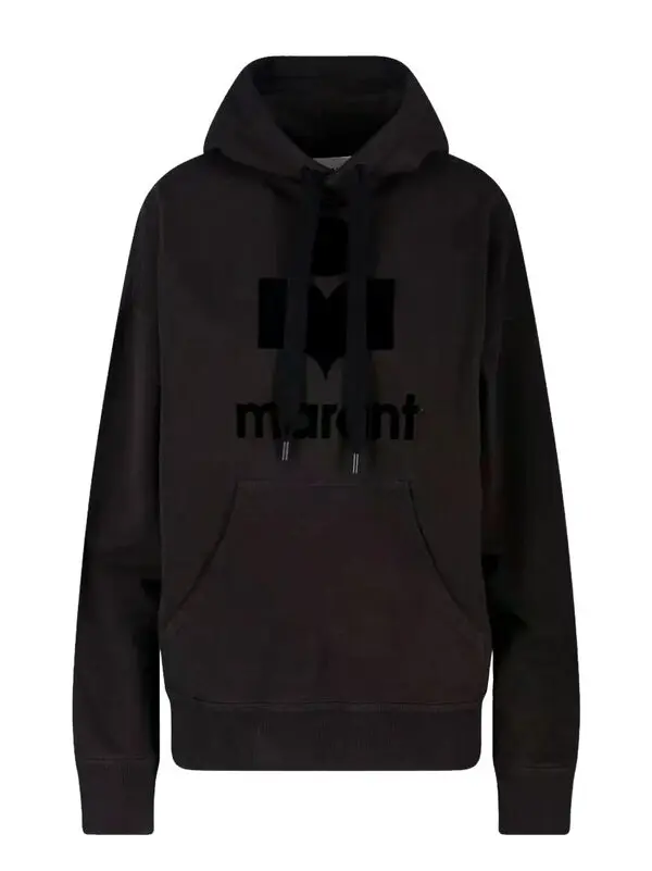 MARANT ETOILE Mansel Logo-print Drawstring Hoodie - Black