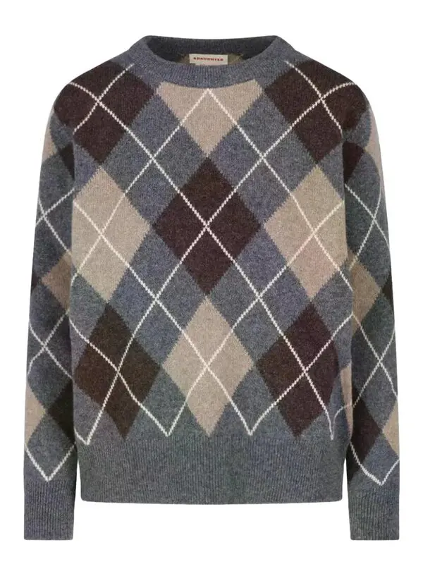 &daughter Ava Argyle Wool Sweater - Grey