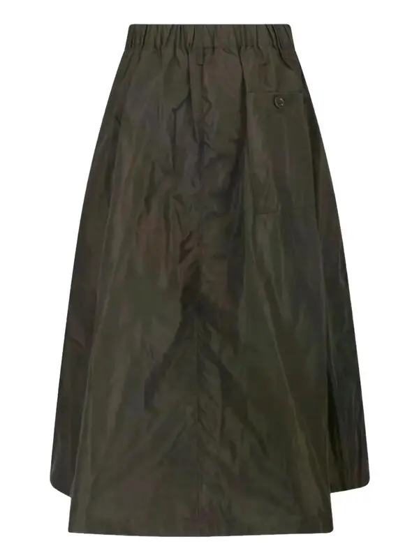 Aspesi Pleated A-line Midi Skirt - Brown