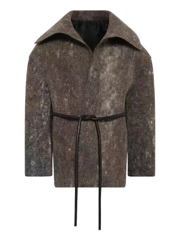 Rick Owens Dracucollar Felted Jacket - Brown